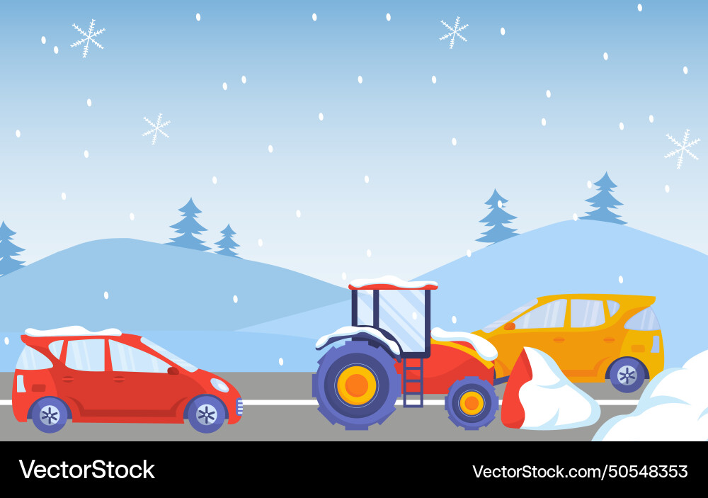 Road in blizzard Royalty Free Vector Image - VectorStock
