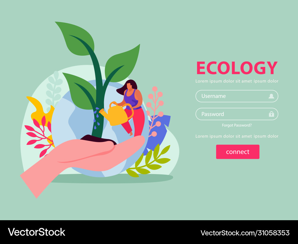 Save nature login background Royalty Free Vector Image