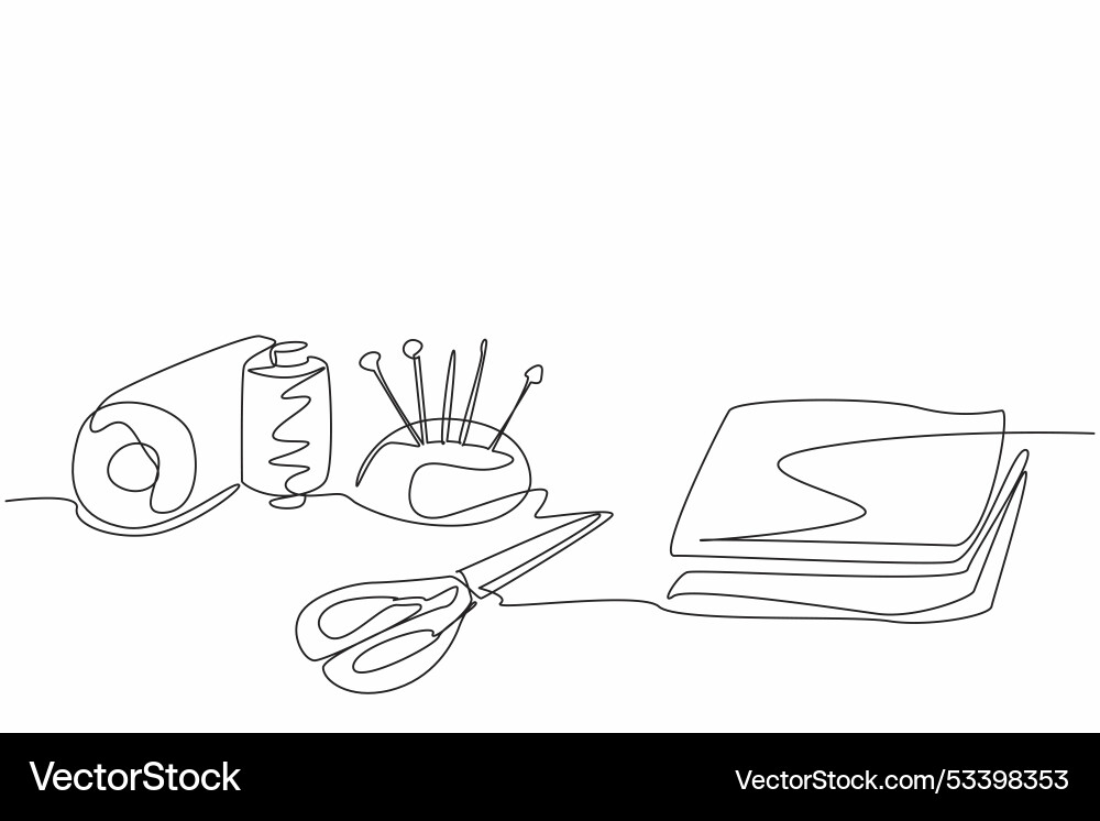 Single one line drawing a table fill with manual Vector Image