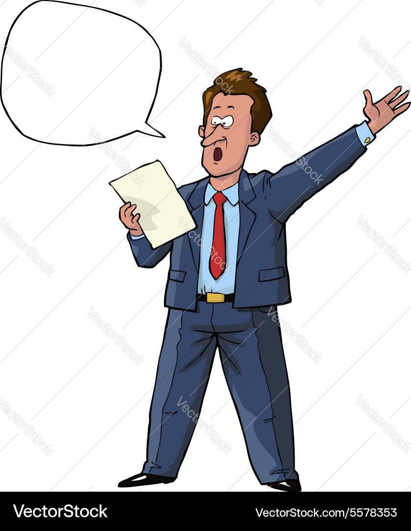 Speaker reads Royalty Free Vector Image - VectorStock