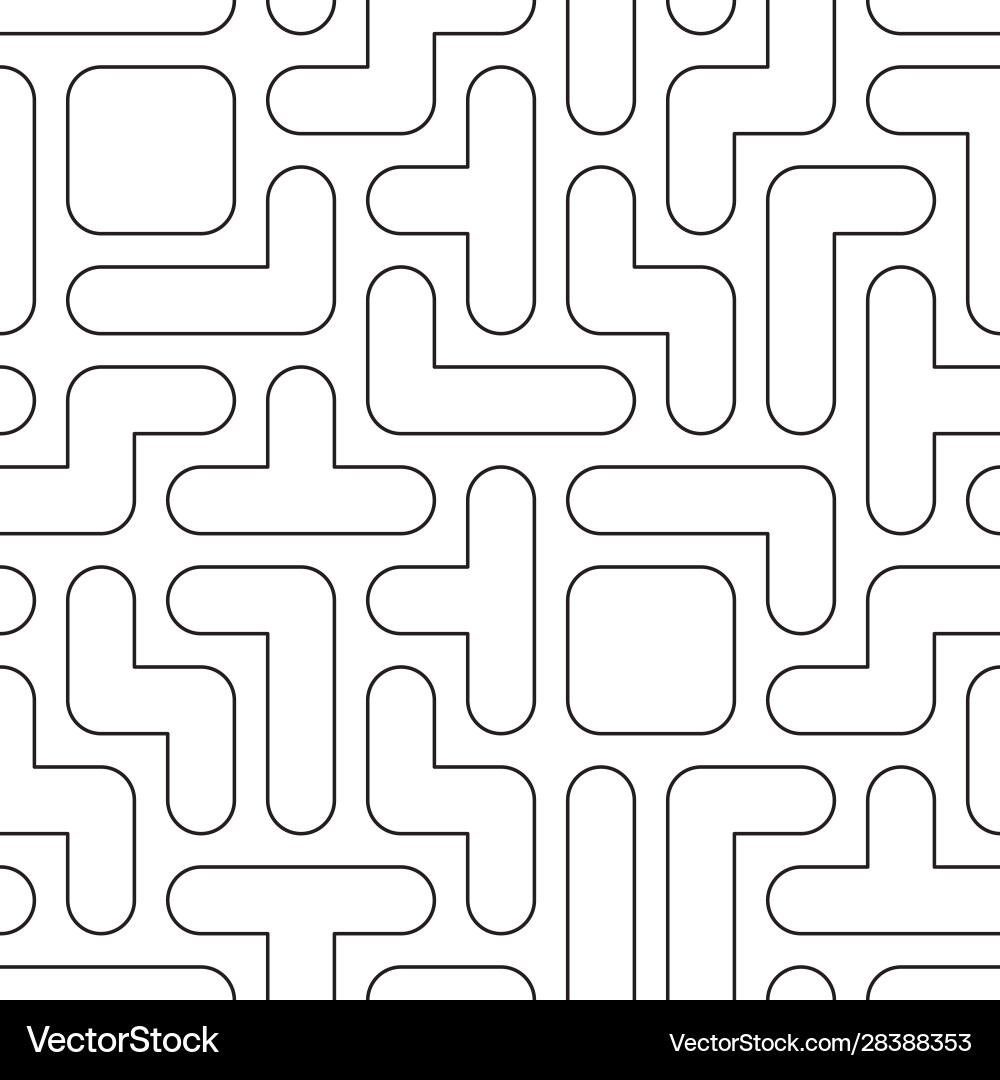 Tetris lineart seamless pattern Royalty Free Vector Image