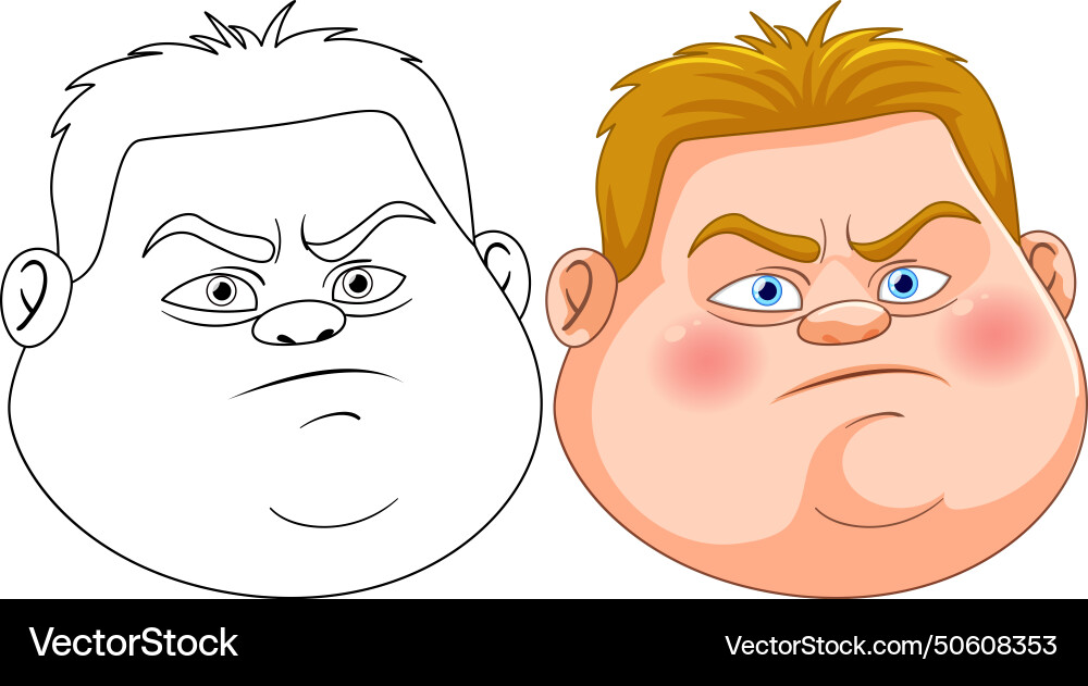 Two stages of a character process Royalty Free Vector Image