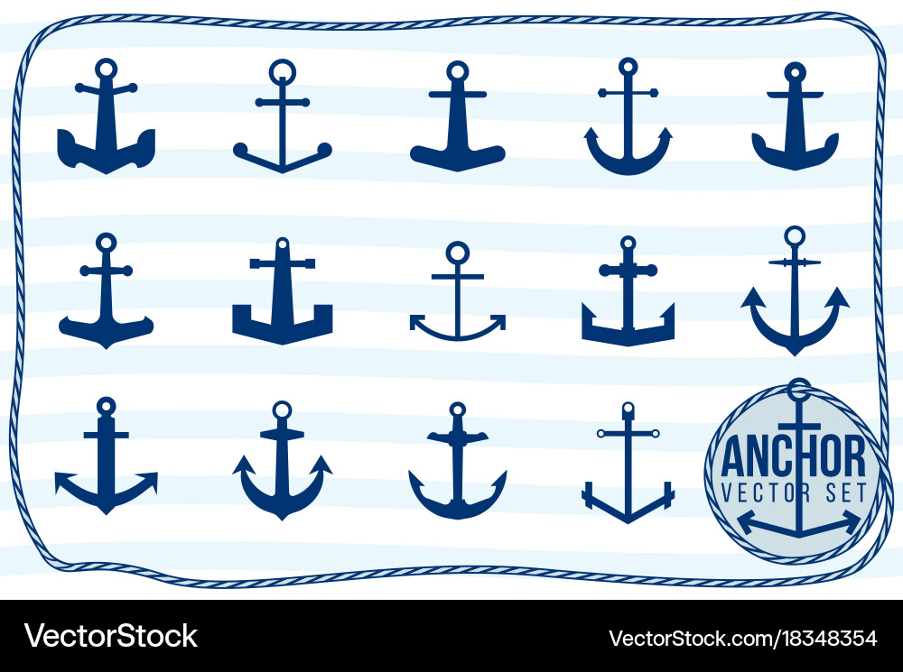 Anchor set Royalty Free Vector Image - VectorStock