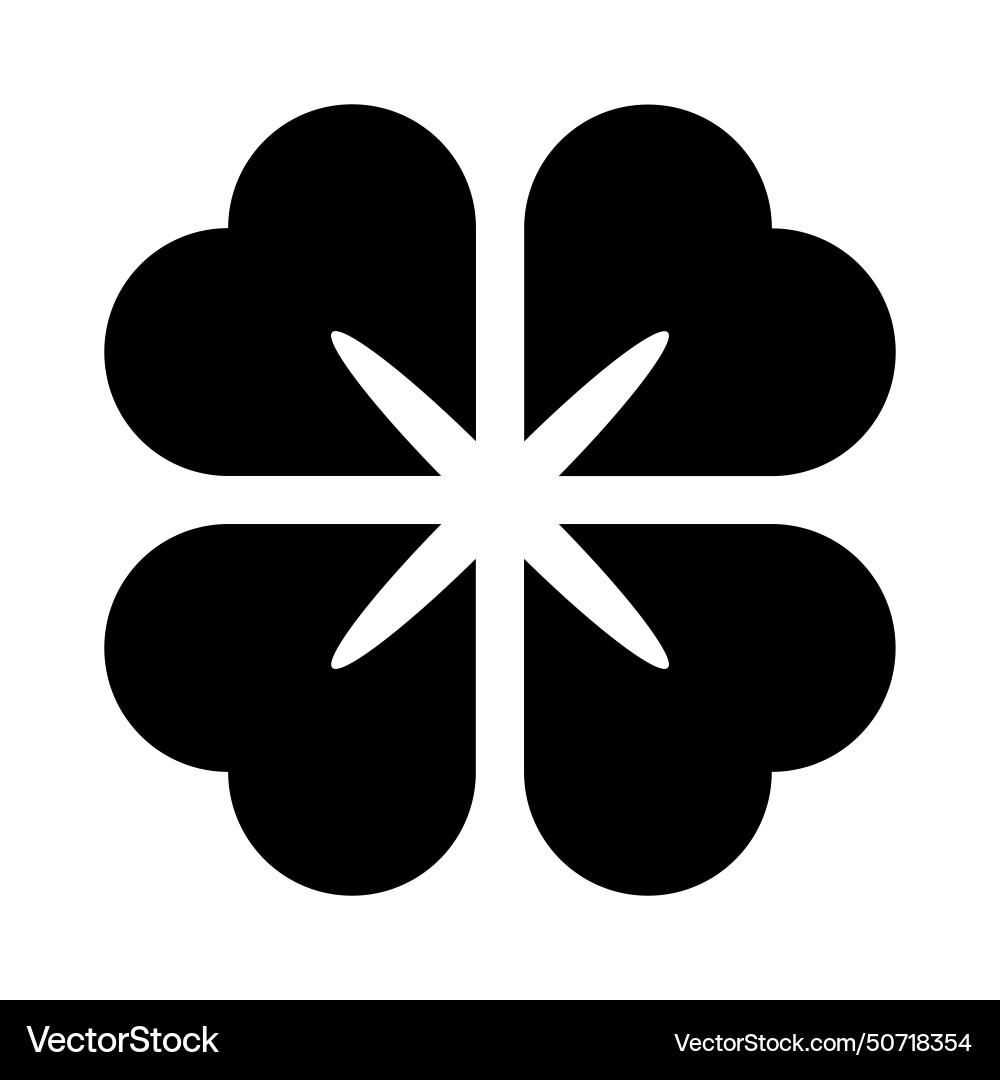 Black clover icon on white background Royalty Free Vector