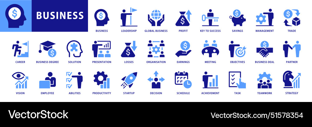 Business icon set global leadership team Vector Image