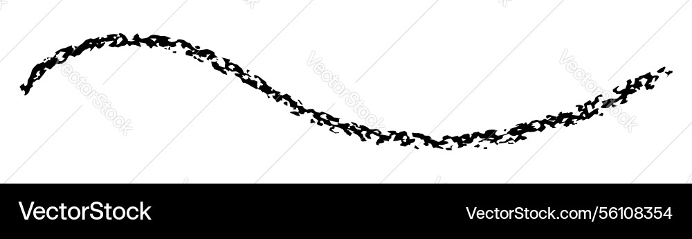 Chalk wavy line hand drawn textured chalk Vector Image
