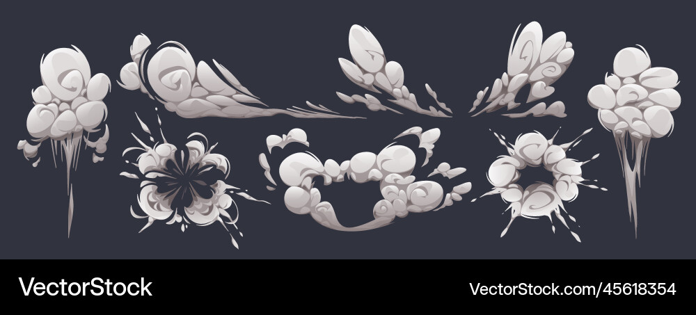 Comic smoke clouds of speed motion explosion Vector Image