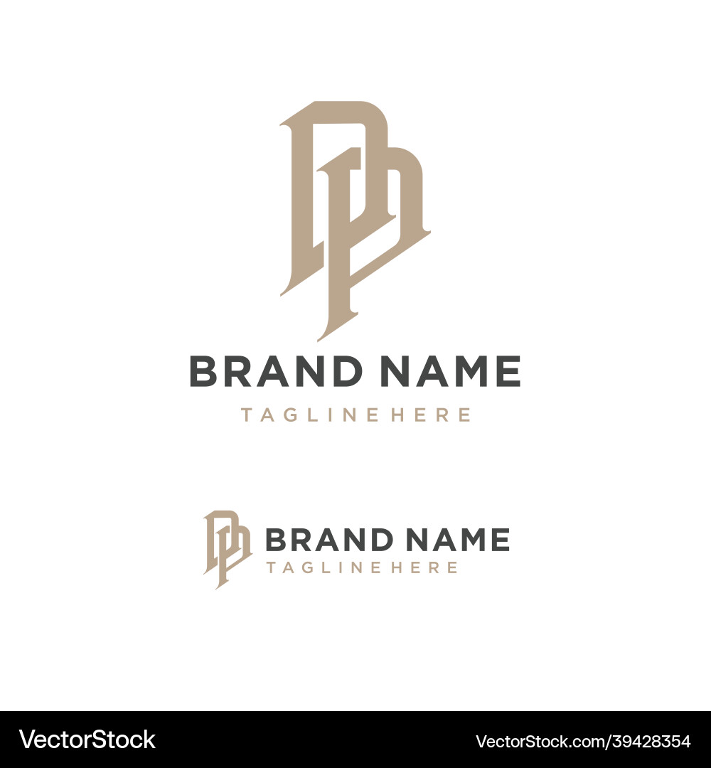 Kreatives modernes Anfangsbuchstaben dp icon logo Vektorbild