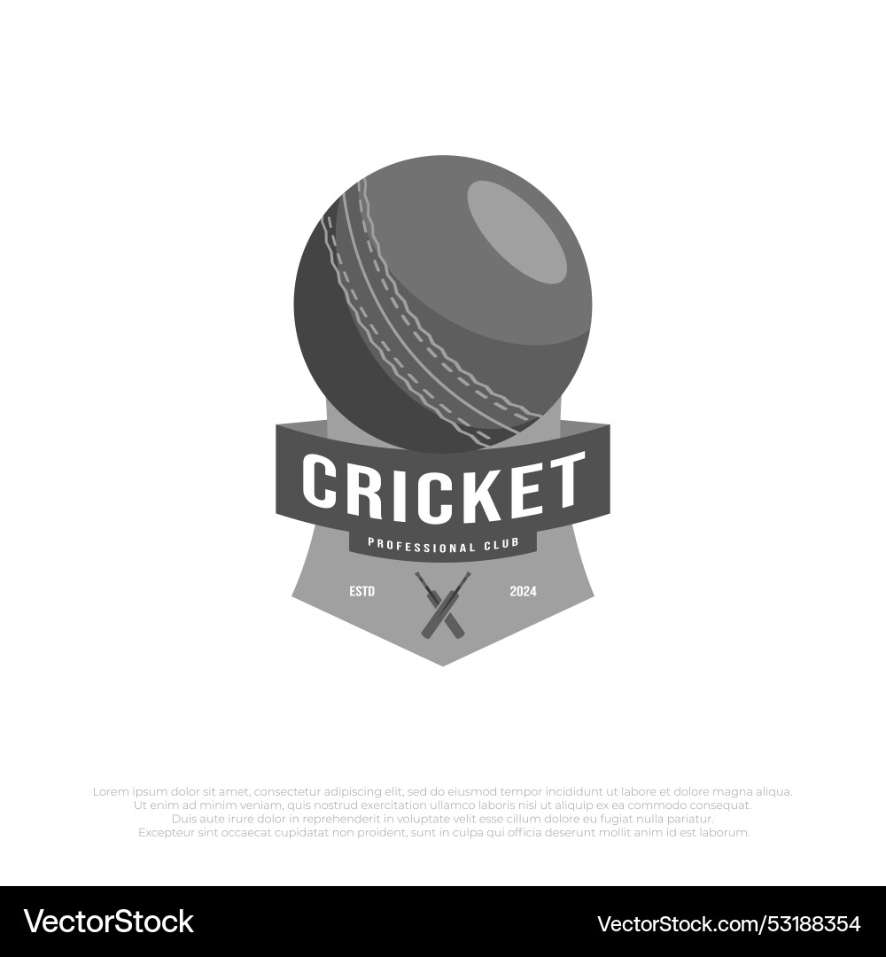 Cricket label logo template for champion clever Vector Image