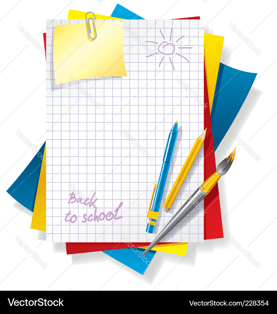 Paper and pens Royalty Free Vector Image - VectorStock