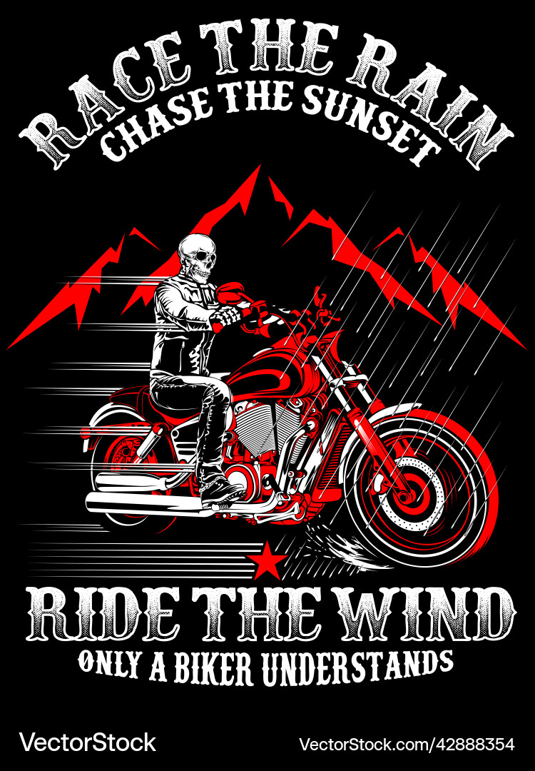Ride the Wind - Motorcycle Graphic Royalty Free Vector Image