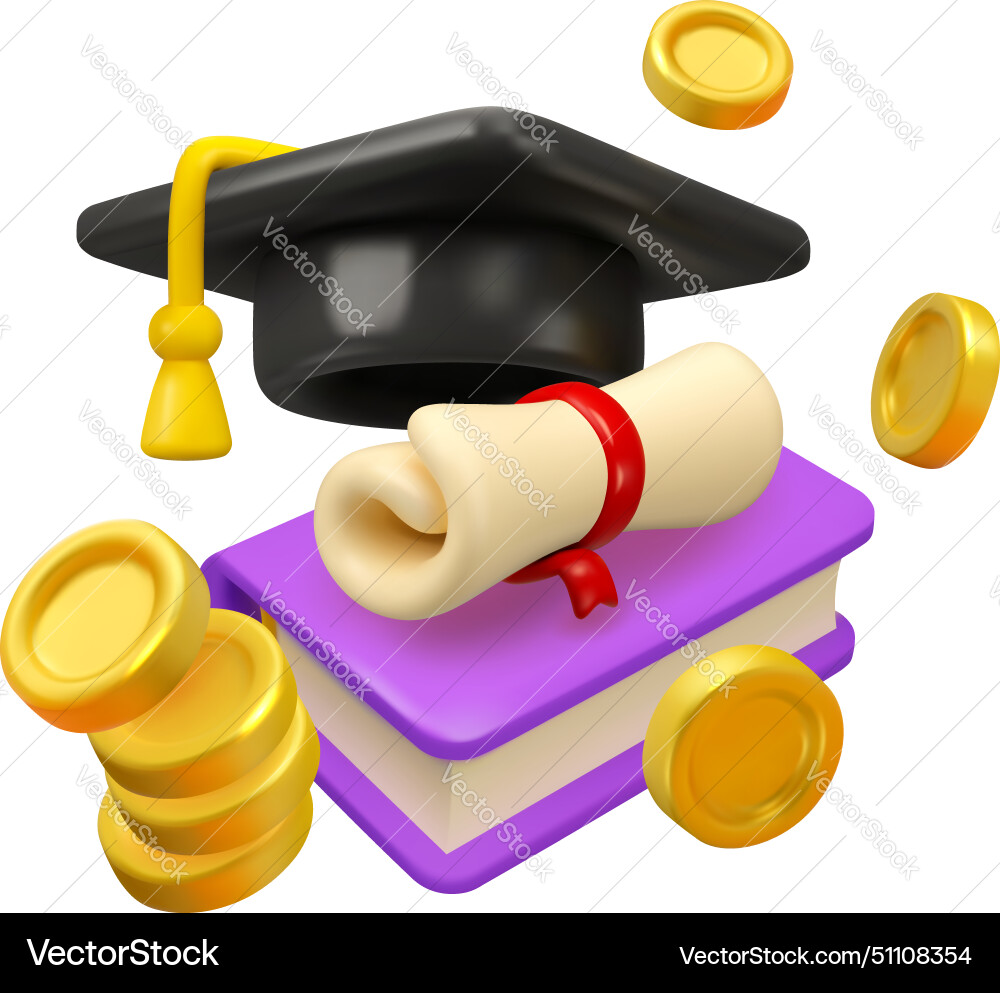 Scholarship 3d icon Royalty Free Vector Image - VectorStock