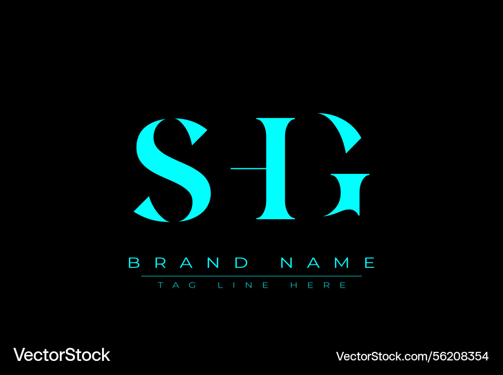 Shg abstract letter logo design Royalty Free Vector Image