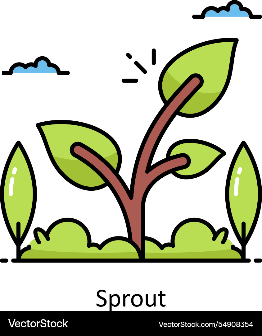 Sprout filled icon Royalty Free Vector Image - VectorStock
