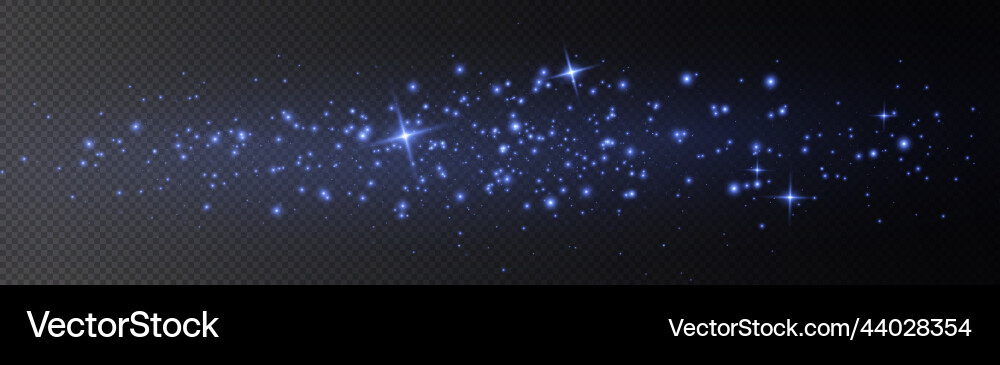 Starry dust flash light spark sparkle blue star Vector Image