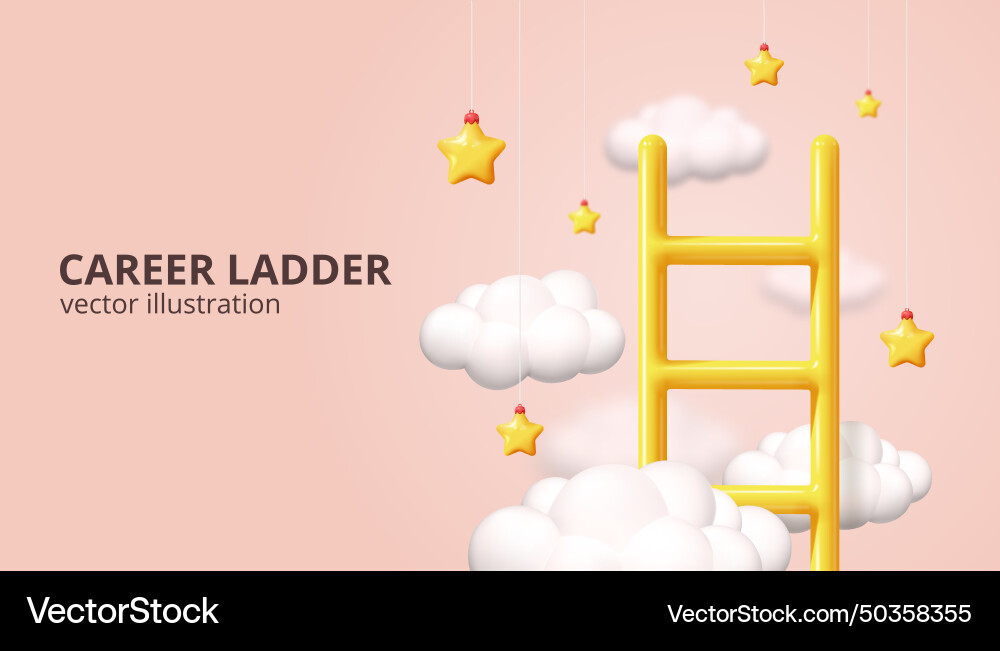 3d career ladder professional growth dream Vector Image