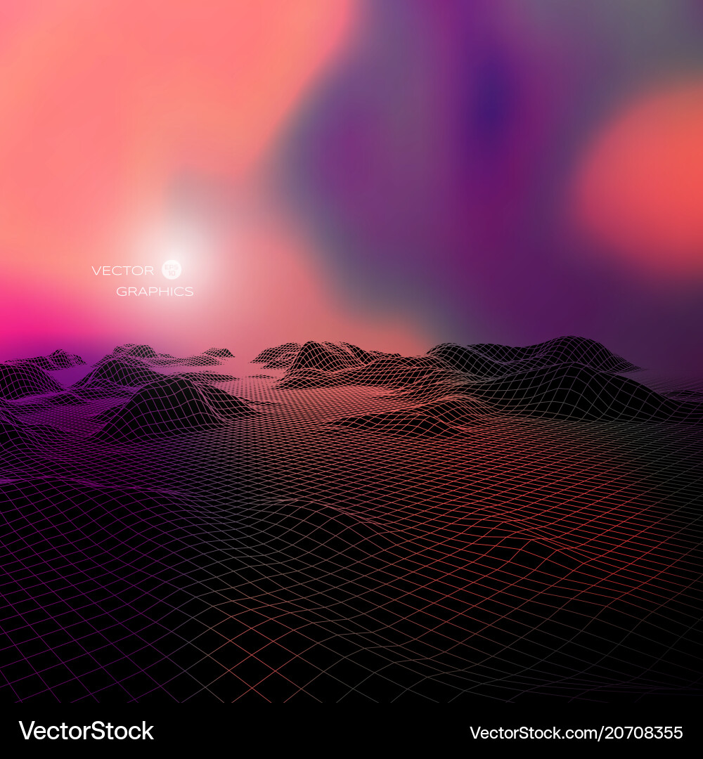 3d landscape Royalty Free Vector Image - VectorStock