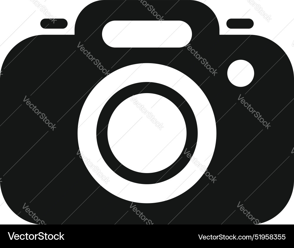 Black and white digital camera icon depicting Vector Image