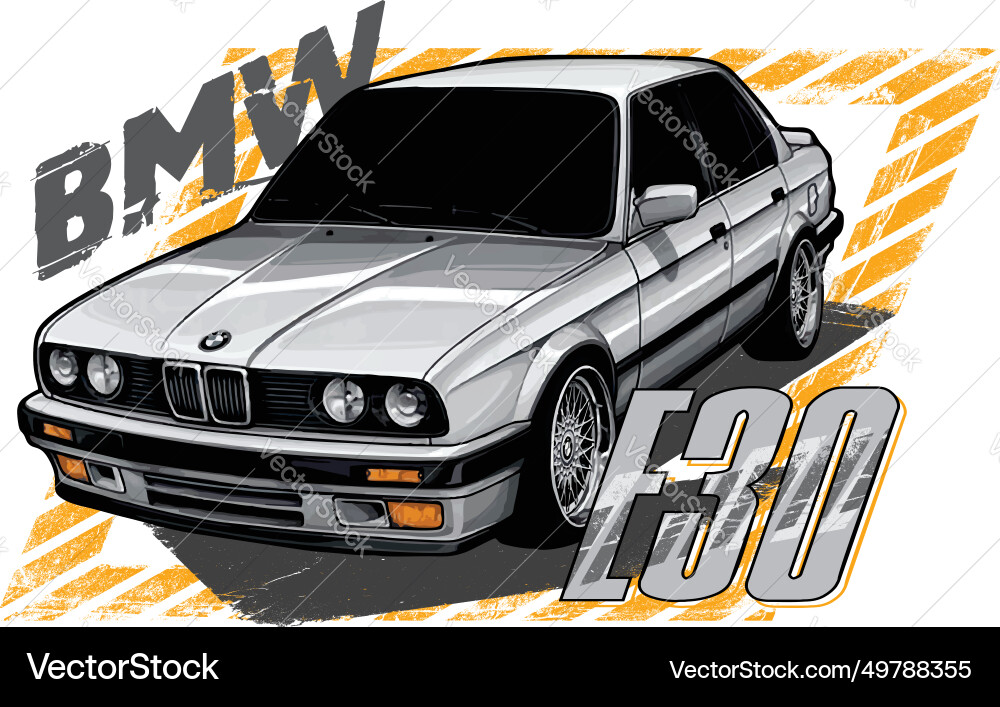 BMW E30 Sedan Royalty Free Vector Image - VectorStock