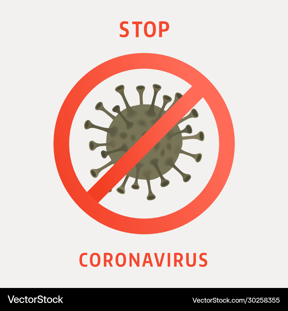 Coronavirus Stop Sign Icon Royalty Free Vector Image