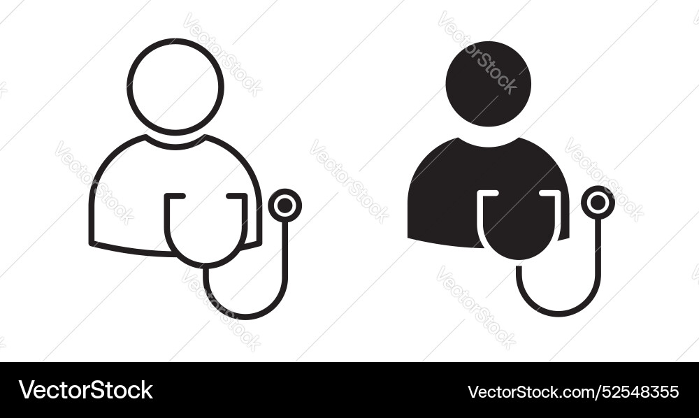 Doctor thin line icon set Royalty Free Vector Image