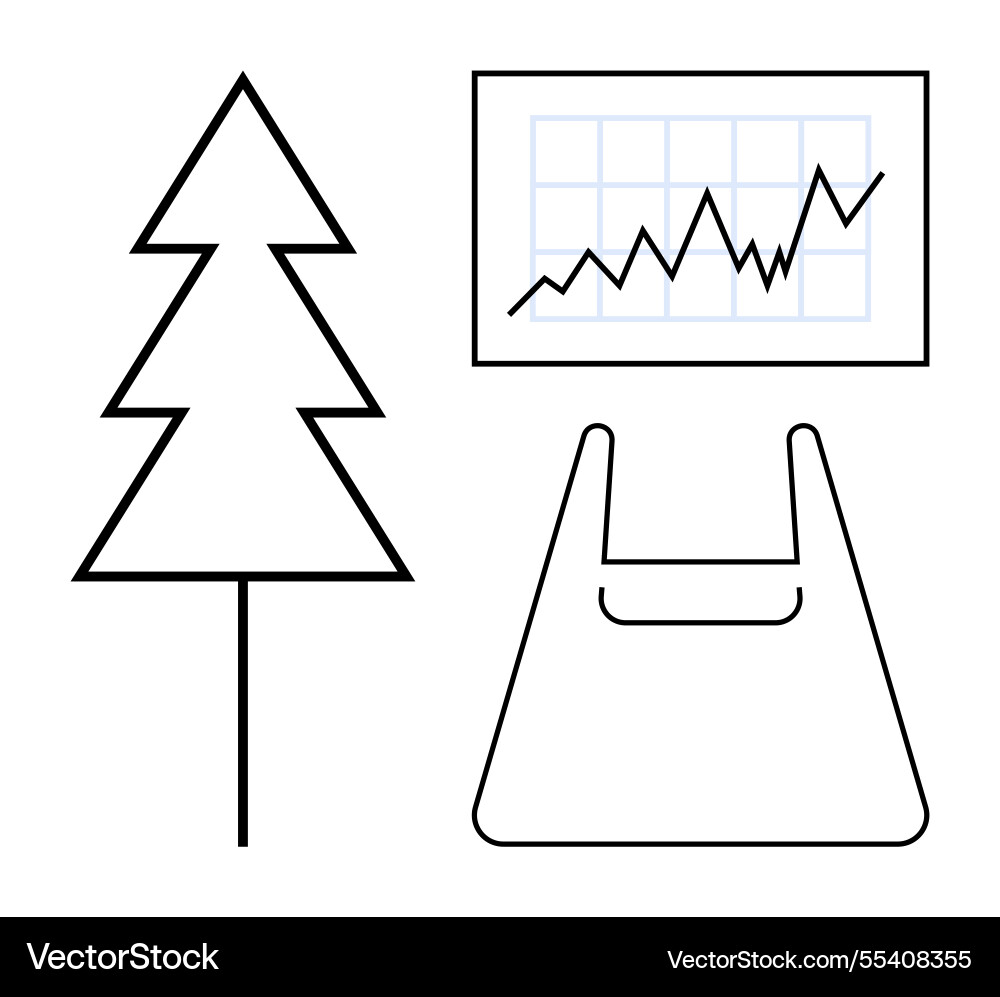 Eco-friendly business growth trees graphs Vector Image