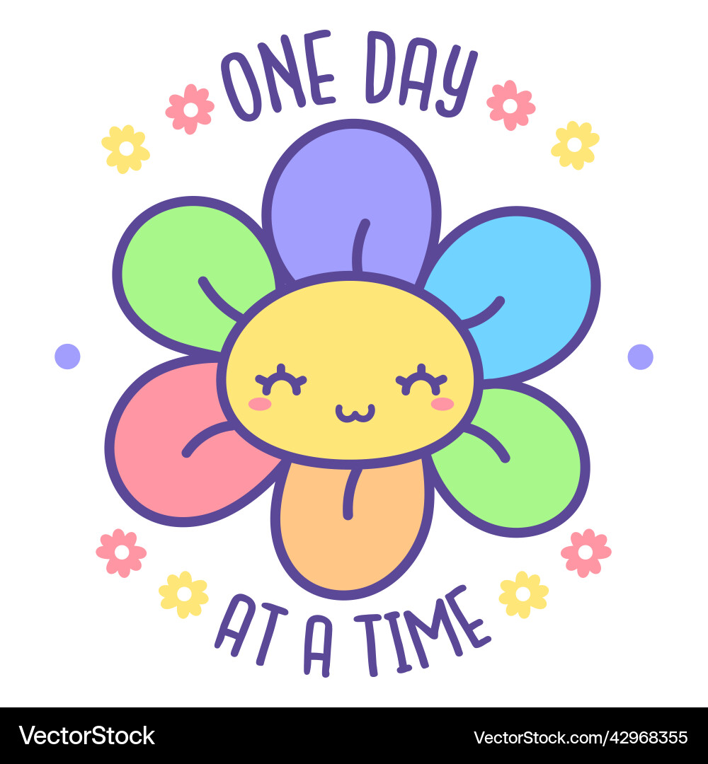 Flower quote color stroke Royalty Free Vector Image