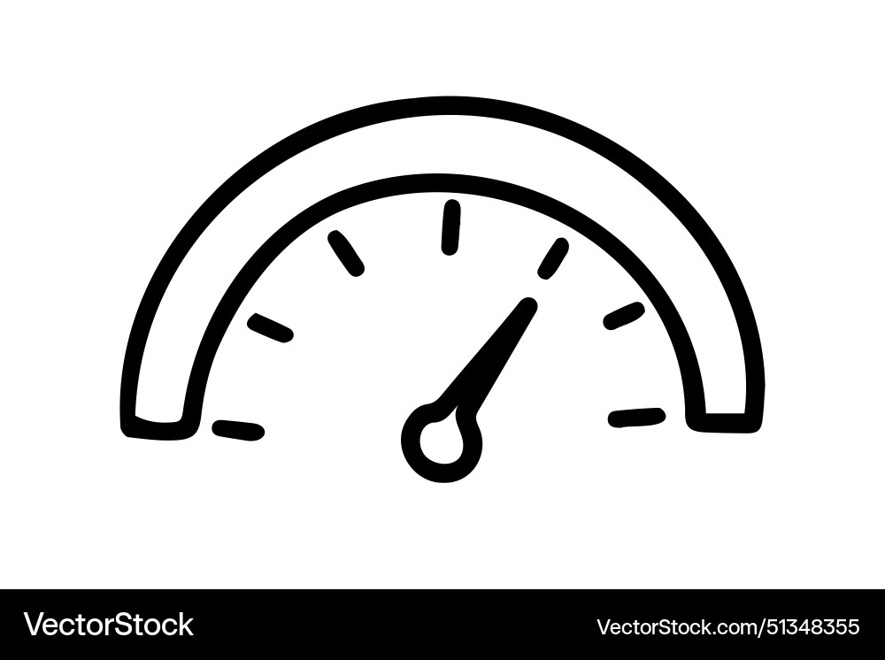Hand drawn doodle speedometer tachometer icon Vector Image
