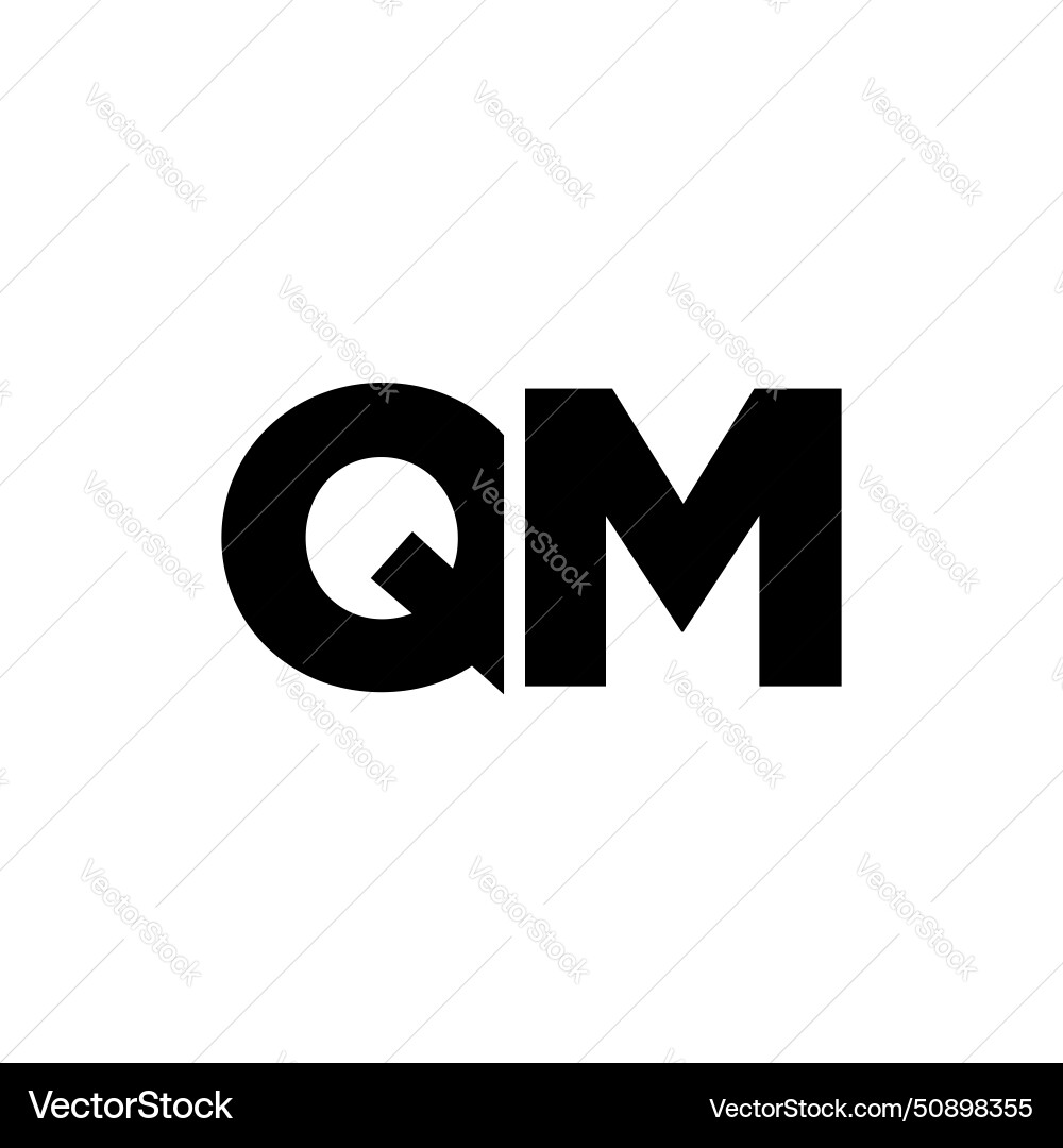 Letter q and m qm logo design template minimal Vector Image