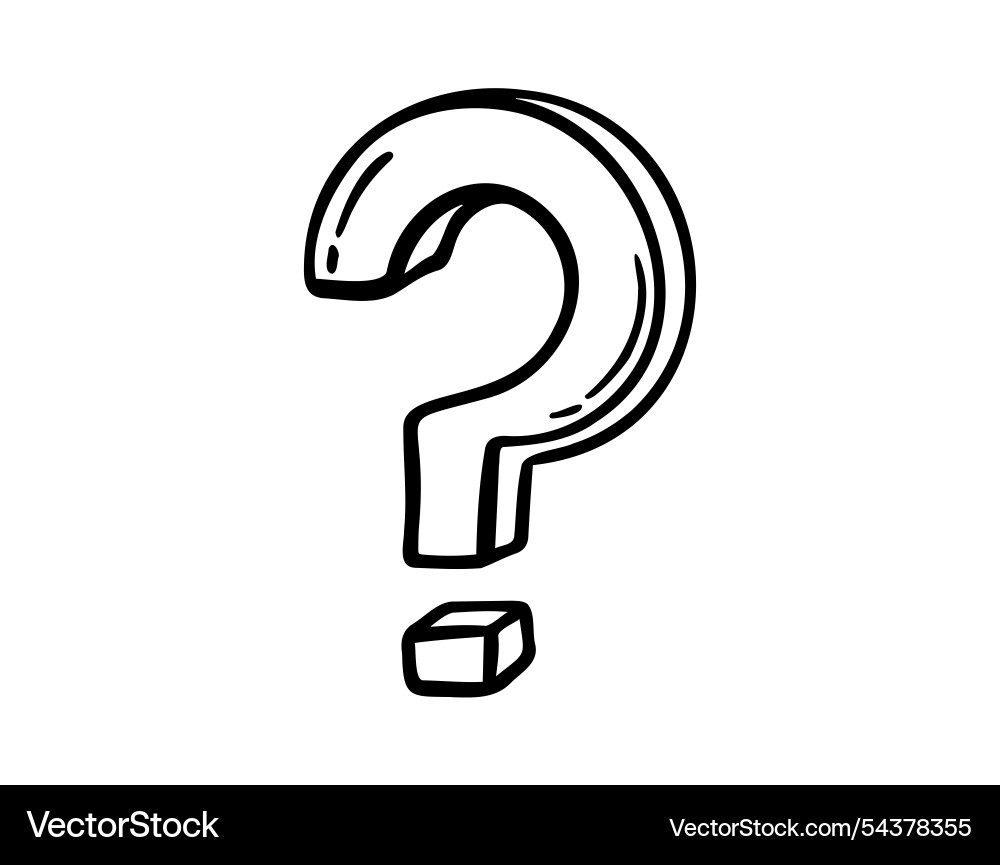 Fragezeichen Hand gezeichnet doodle Symbol Zeichnung