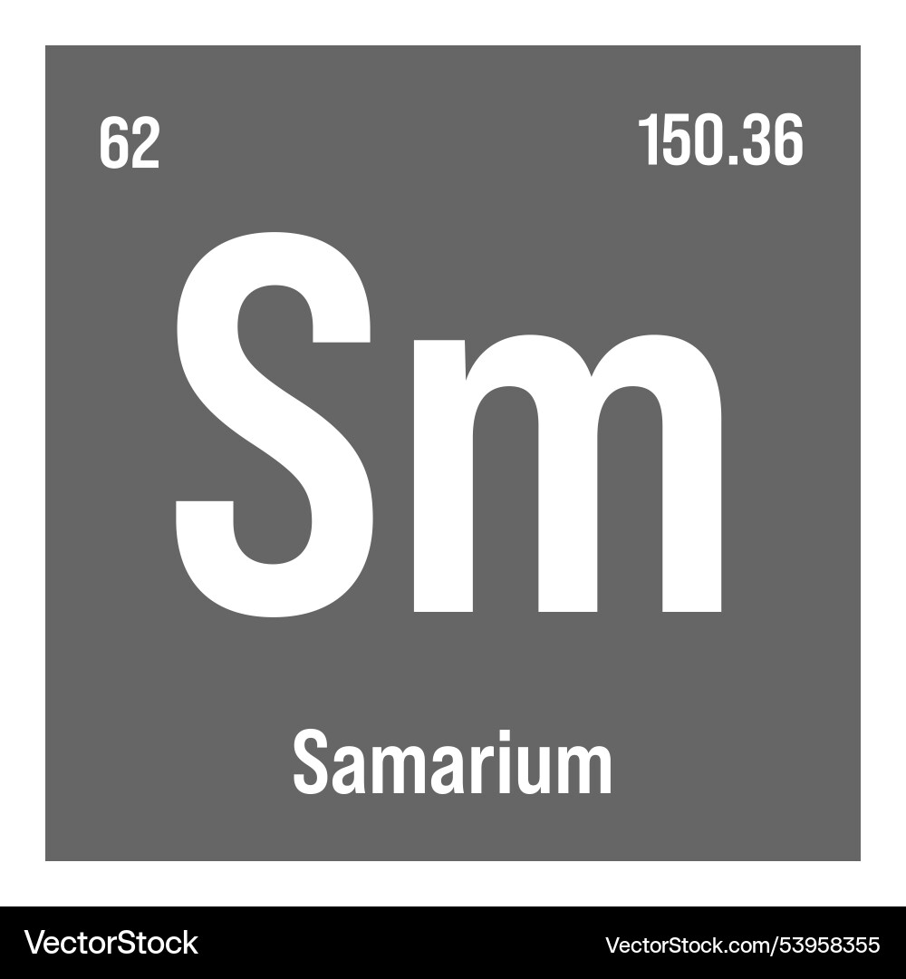 Samarium sm periodic table element Royalty Free Vector Image