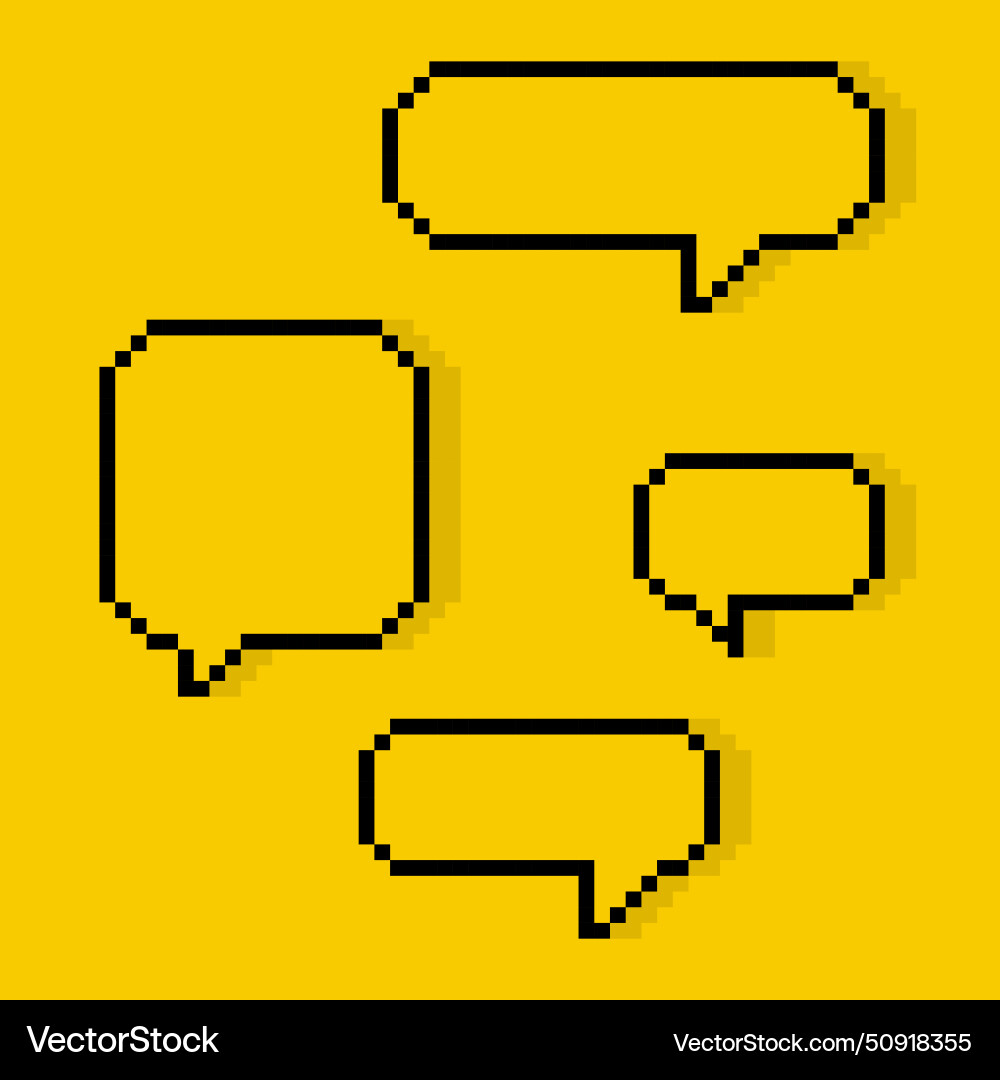 Set of pixel speech bubbles Royalty Free Vector Image