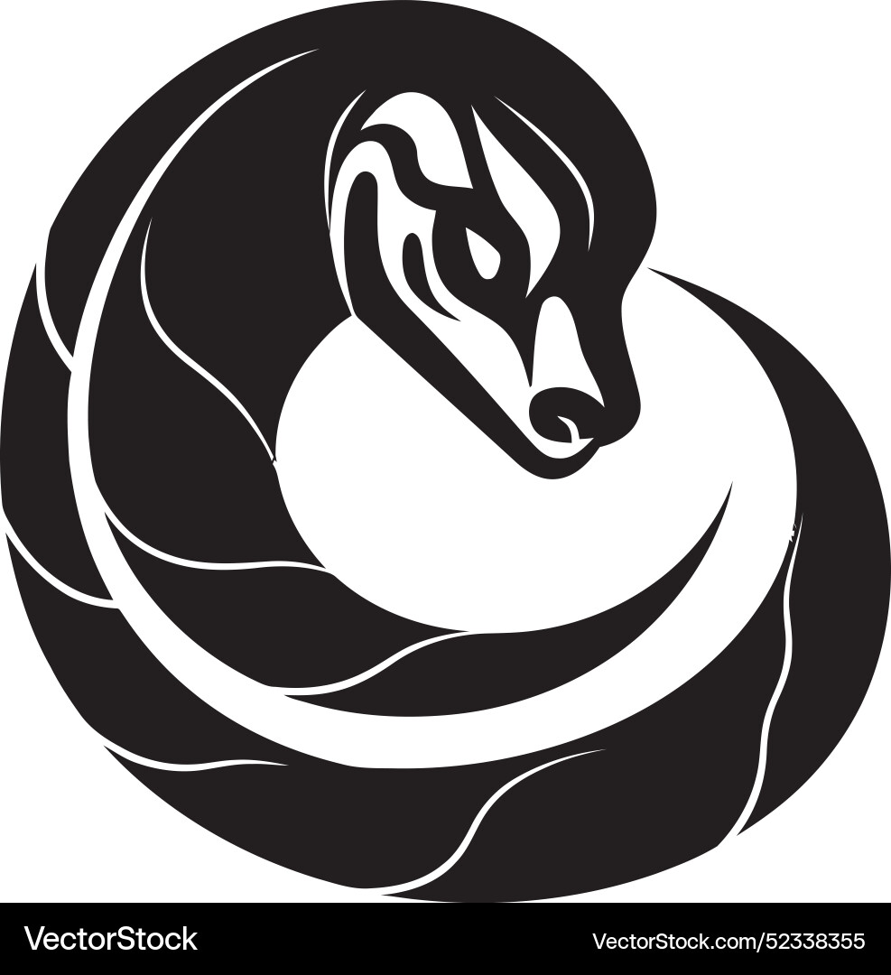 Sinister serpent art stylesleek black mamba snake Vector Image