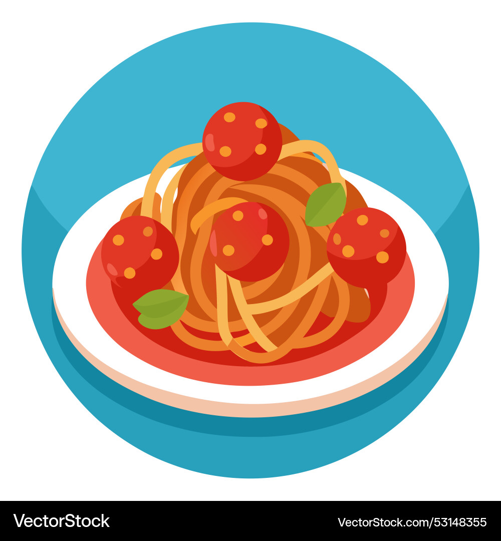 Spaghetti with meatballs Royalty Free Vector Image
