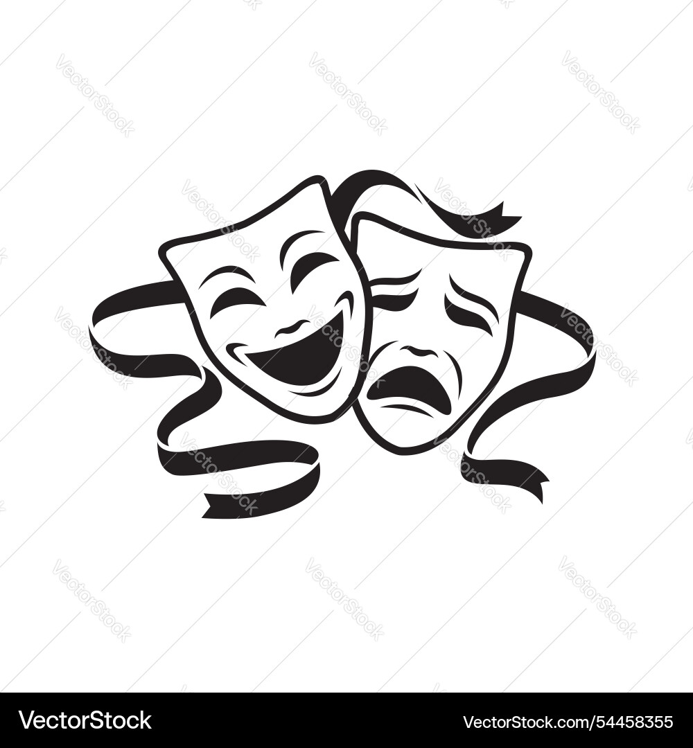 Theatrical masks icon Royalty Free Vector Image