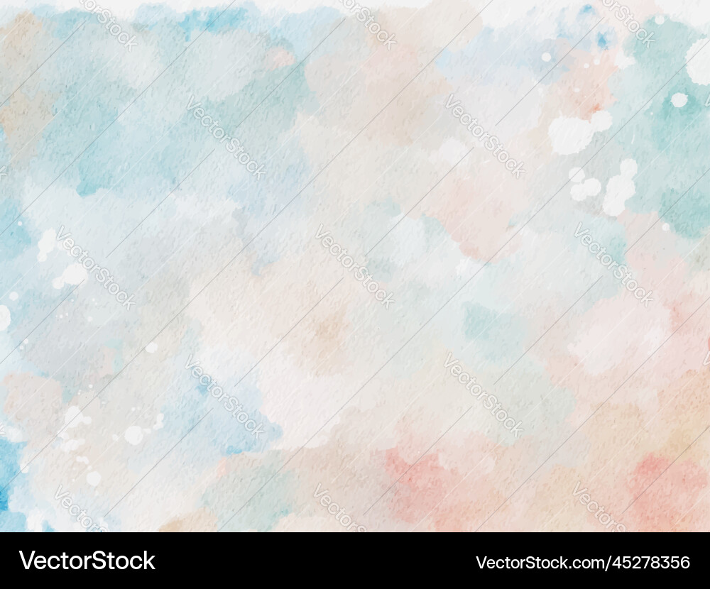 Blue sand beach watercolor splash pastel abstract Vector Image