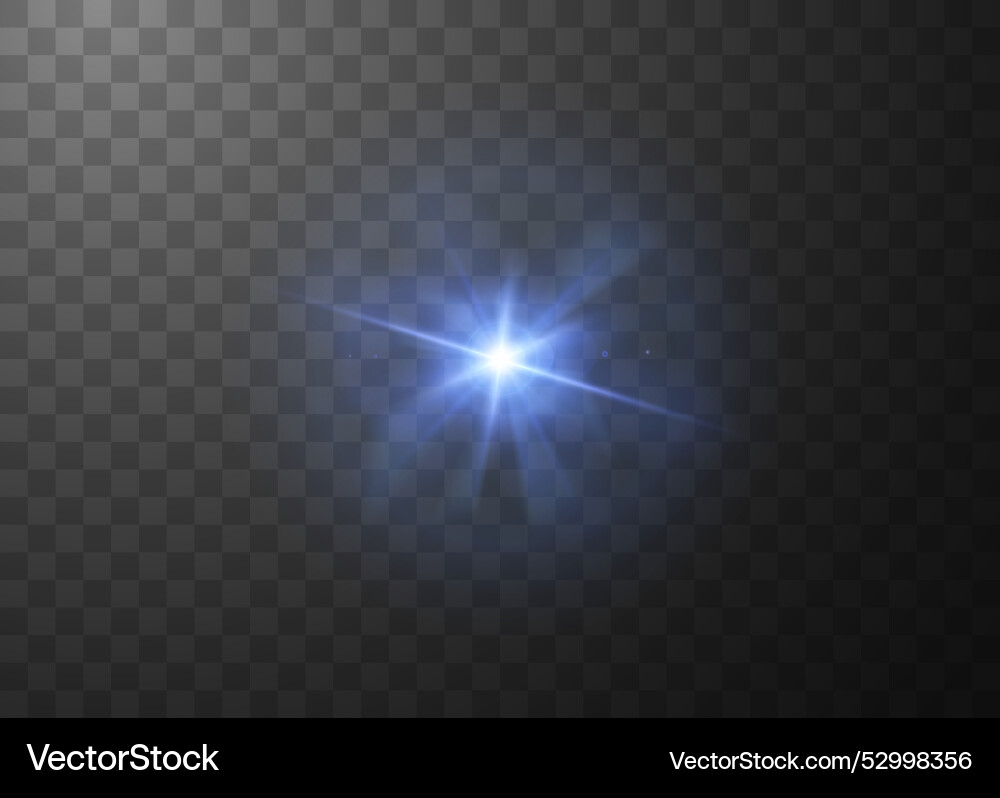 Effect of sunlight blue glare Royalty Free Vector Image