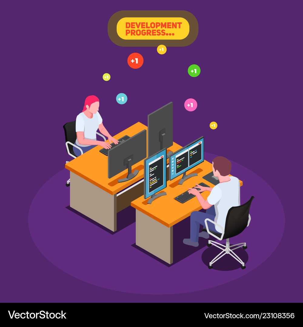 Game development isometric background Royalty Free Vector