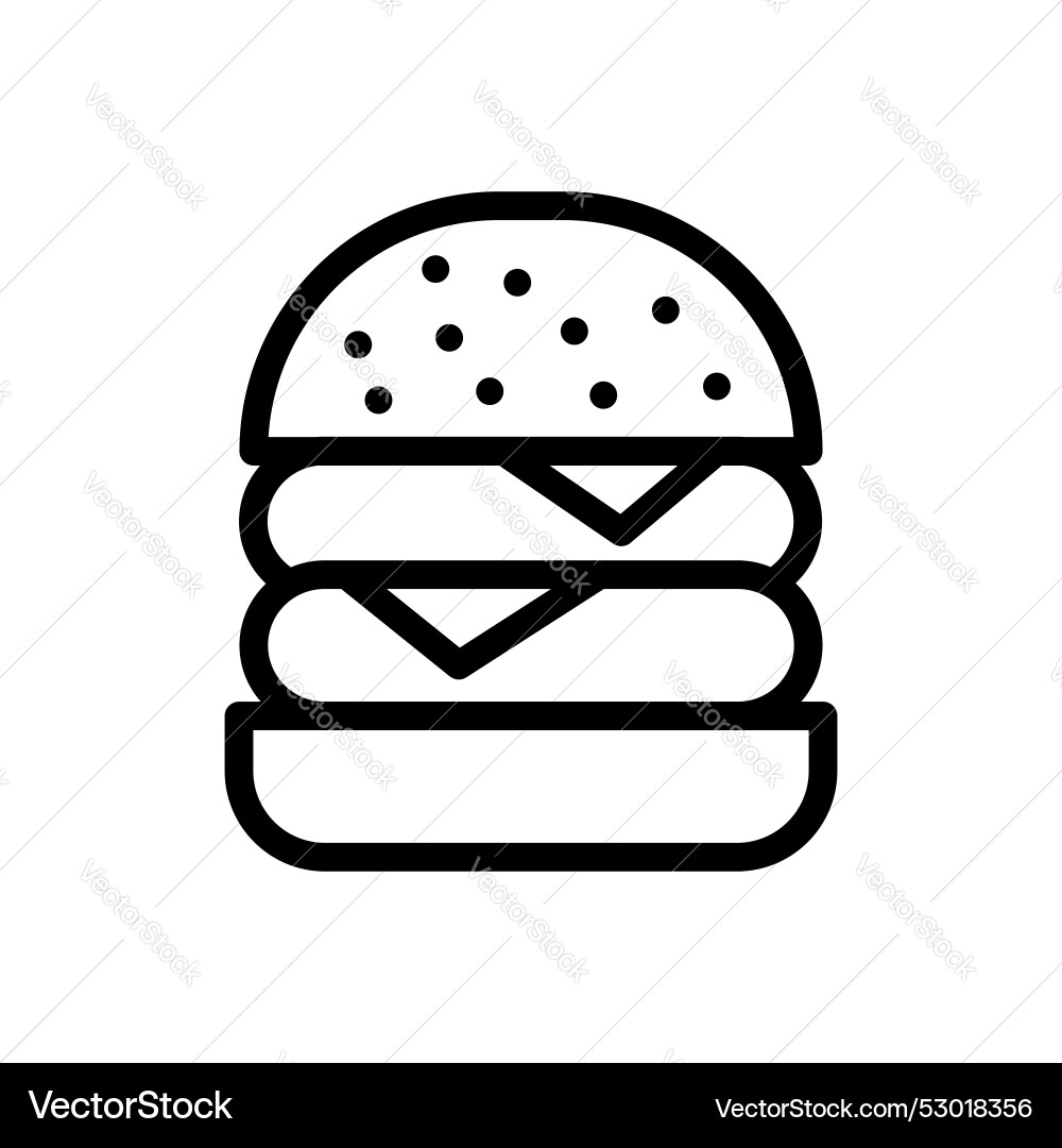 Hamburger icon set bun bread burger symbol Vector Image