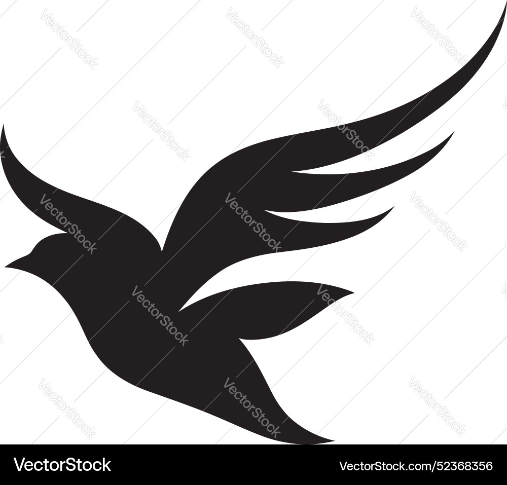Harmonious soar cute flying bird design airborne Vector Image