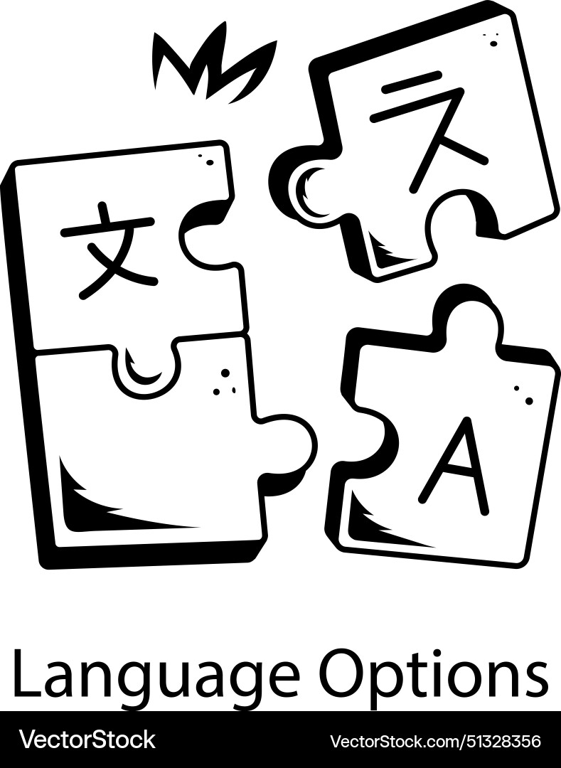 Language options Royalty Free Vector Image - VectorStock