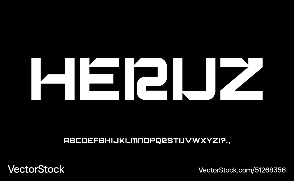 Modern futuristic technology font typeface Vector Image