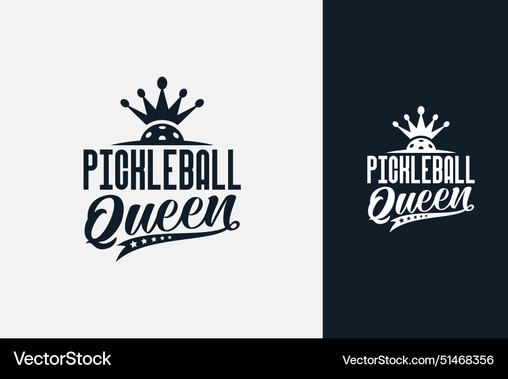 Pickleball queen text art with beautiful Vector Image