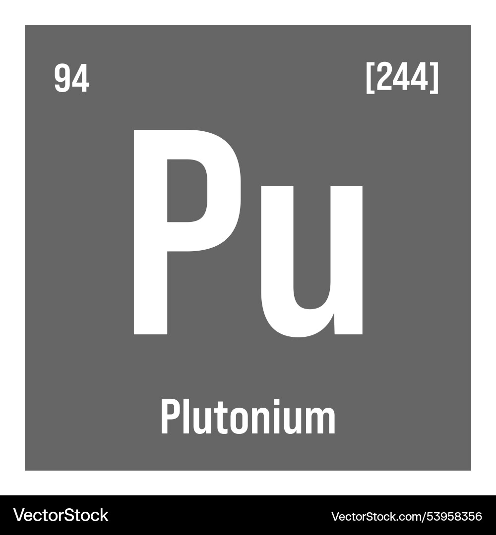 Plutonium pu periodic table element Royalty Free Vector