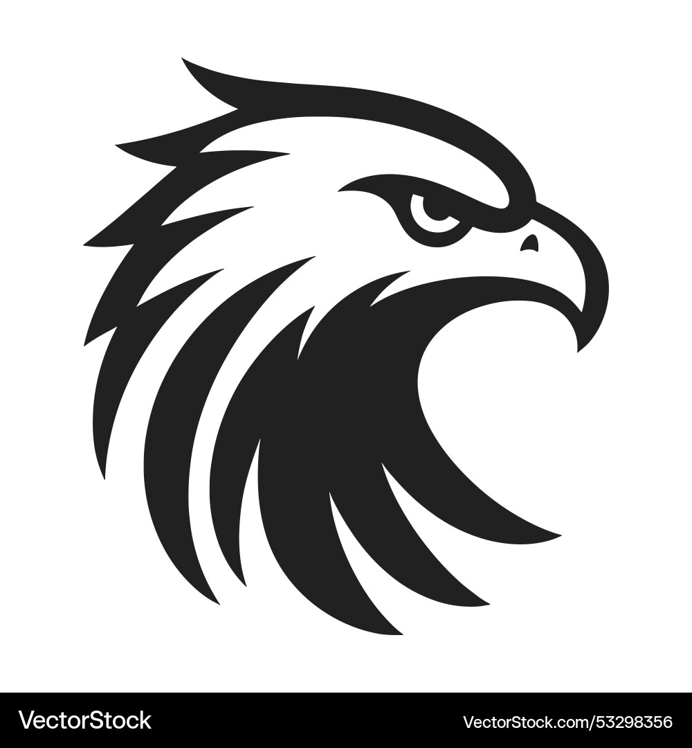 Premium quality hawk head silhouette Royalty Free Vector