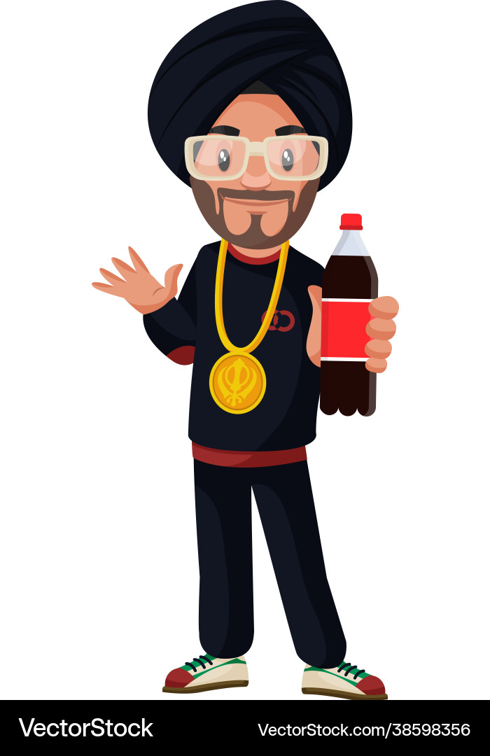 Punjabi singer cartoon character Royalty Free Vector Image