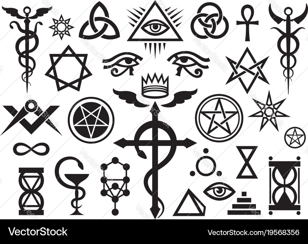 X medieval occult signs and magic stamps Vector Image