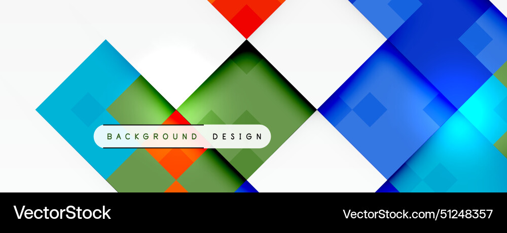A colorful background with squares and triangles Vector Image