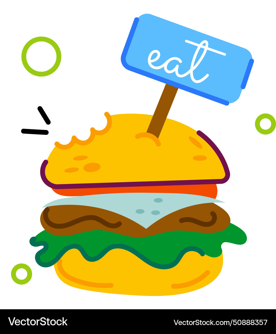 Eat burger Royalty Free Vector Image - VectorStock