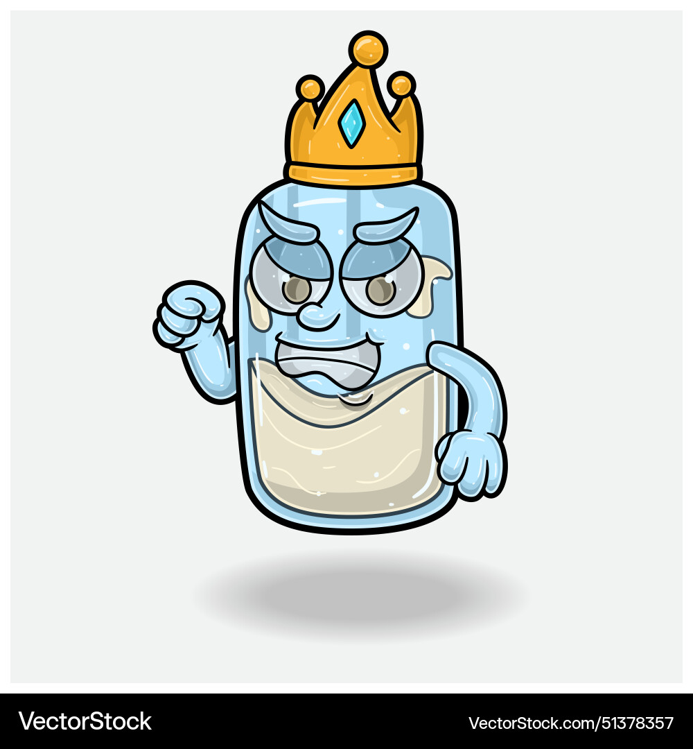 Milk mascot cartoon with angry expression Vector Image